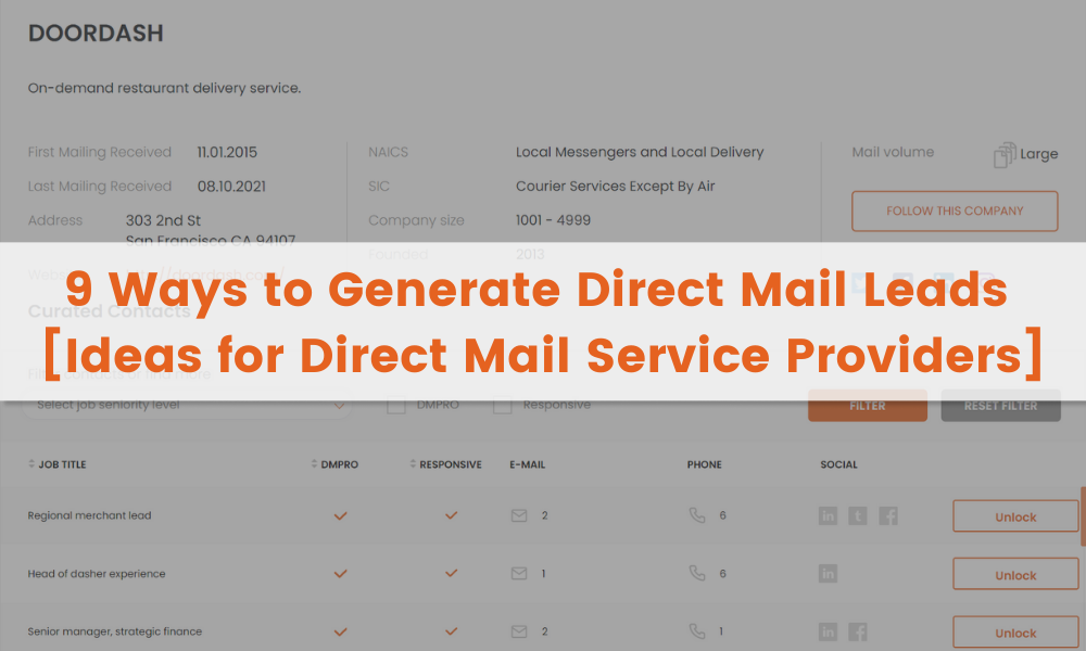 9 Ways to Generate Direct Mail Leads [Ideas for Direct Mail Service ...
